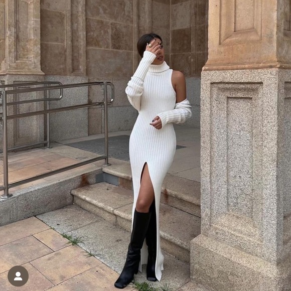 Zara | Dresses | Zara X Kaia Ribbed Long Knit Dress | Poshmark